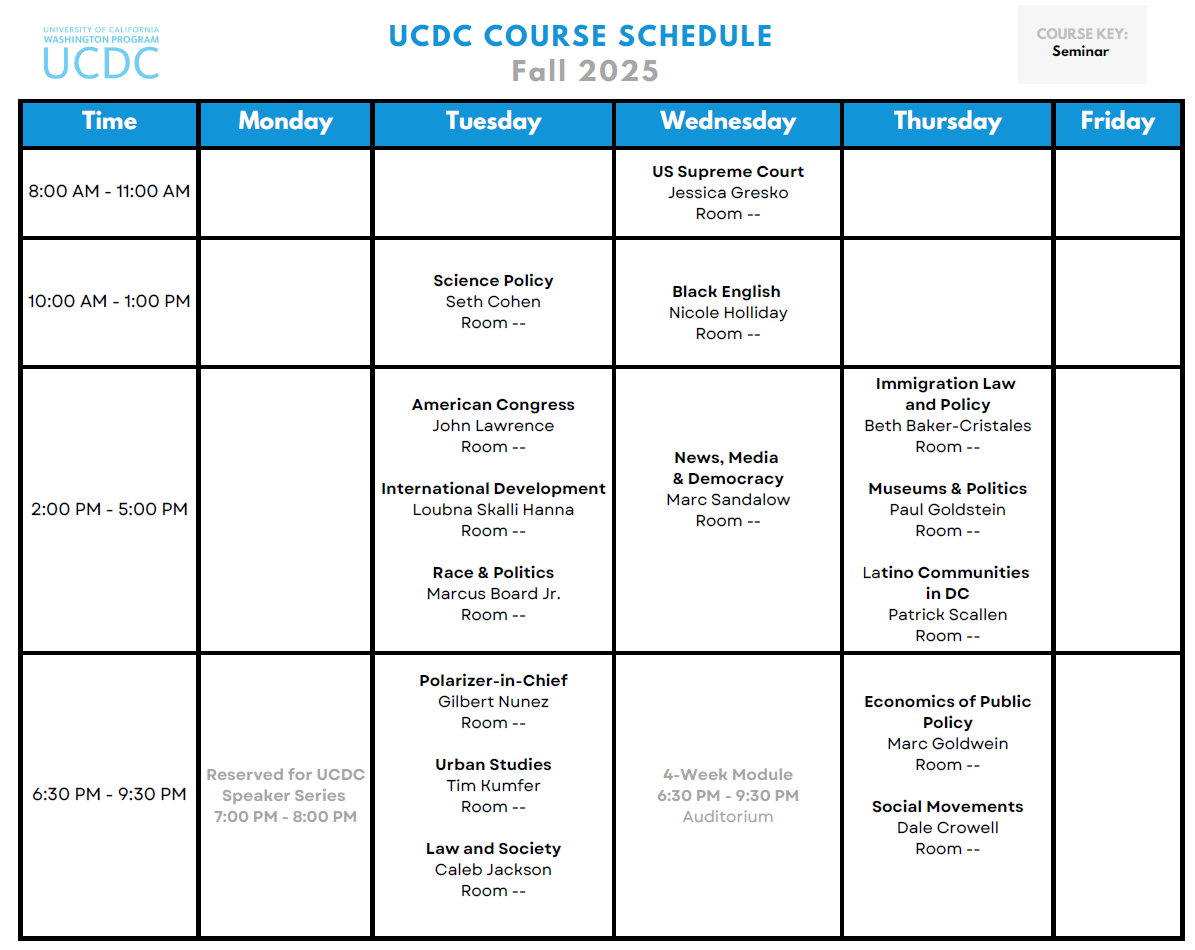 Course Schedules | UCDC